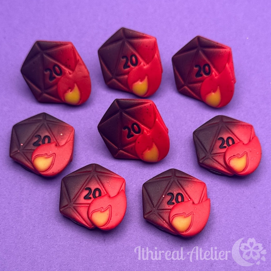 D20 Charm - Fireball – Ithireal Dice & Atelier