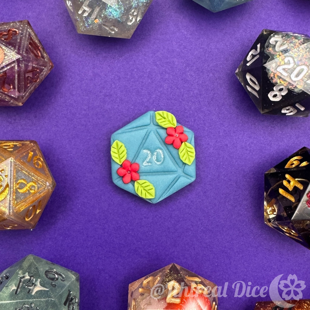 D20 Charm - Floral (magnet) – Ithireal Atelier